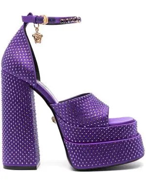 Versace Medusa Aevitas Platform Sandals - Purple