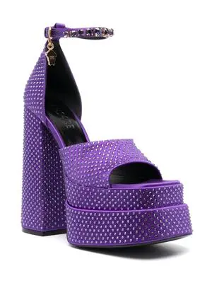 Versace Medusa Aevitas Platform Sandals - Purple