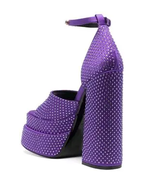 Versace Medusa Aevitas Platform Sandals - Purple