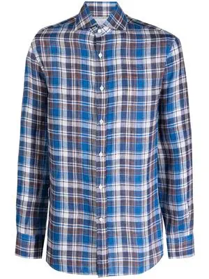 Brunello Cucinelli Check-pattern Linen Shirt