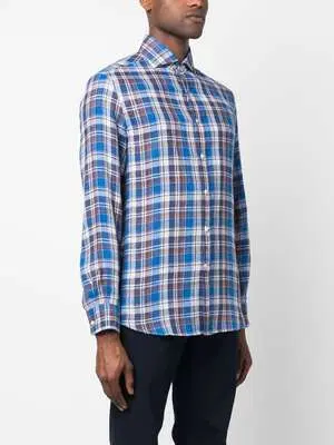 Brunello Cucinelli Check-pattern Linen Shirt