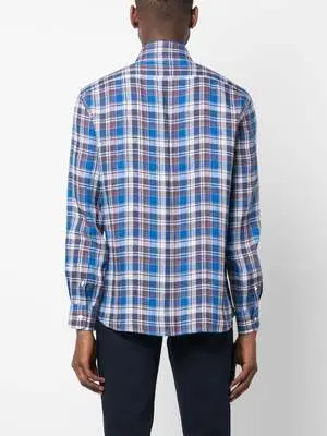 Brunello Cucinelli Check-pattern Linen Shirt