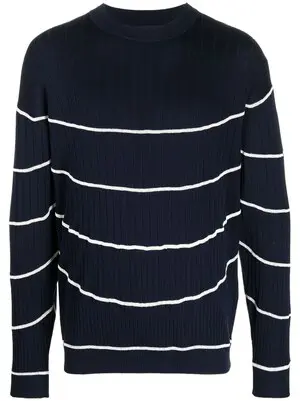Giorgio Armani Striped Ribbed-knit Jumper
