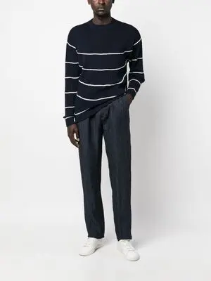 Giorgio Armani Striped Ribbed-knit Jumper