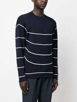 Giorgio Armani Striped Ribbed-knit Jumper