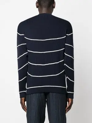 Giorgio Armani Striped Ribbed-knit Jumper