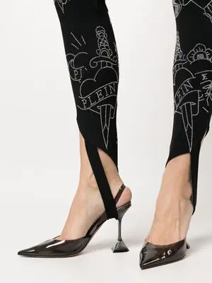 Philipp Plein Love-print Stirrup Leggings