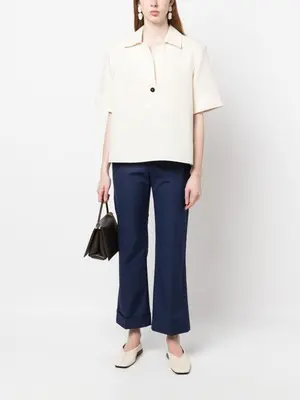 Aspesi Cropped Flared Trousers - Blue