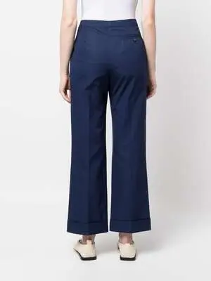 Aspesi Cropped Flared Trousers - Blue