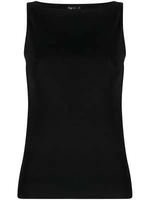 AGNÈS B. Ribbed Boat Neck Tank Top