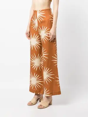 CALA DE LA CRUZ Toya Linen Trousers - Brown