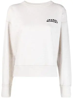 Isabel Marant Logo-embroidered Sweatshirt - Neutrals