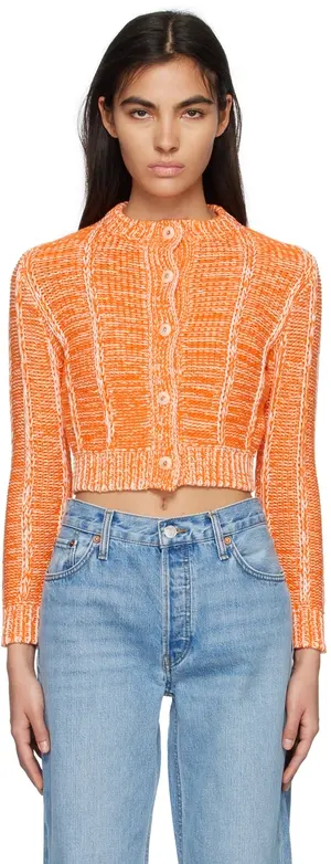 RE/DONE Re/Done Orange Baby Cardigan - Orange Combo