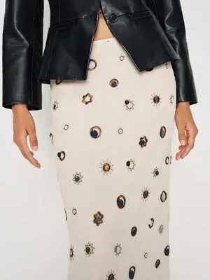 REFORMATION Layla Silk Midi Skirt - Ivory