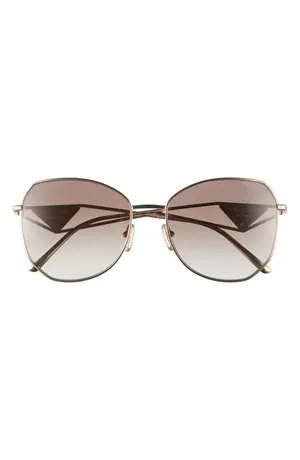 Prada 57mm Round Frame Sunglasses - Dark Grey