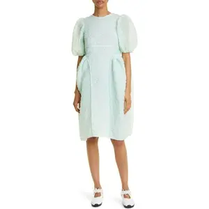 Cecilie Bahnsen フォンダ ニンバス マテラッセ ドレス ミント Cecilie Bahnsen Fonda Nimbus Matelassé Dress In Mint - 75% Off