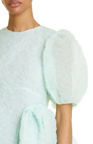 Cecilie Bahnsen Fonda Nimbus Matelassé Dress In Mint - 75% Off