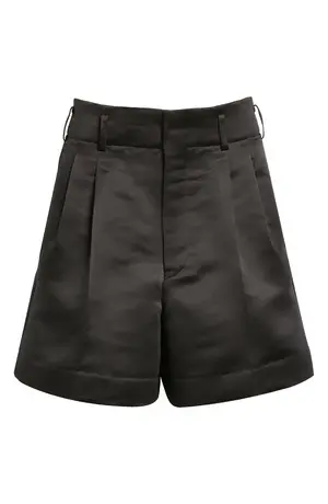 Comme Des Garçons Pleated Heavy Satin Bermuda Shorts
