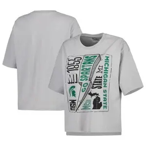 PRESSBOX Michigan State Spartans Rock & Roll School Of Rock T-shirt - Silver