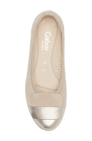Gabor Metallic Leather Ballet Flat