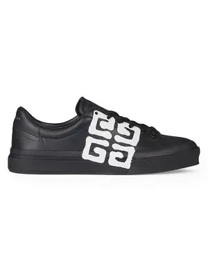 Givenchy Men's New City Leather Sneakers - White Green  Black White