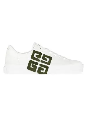 Givenchy Men's New City Leather Sneakers - White Green  White Khaki