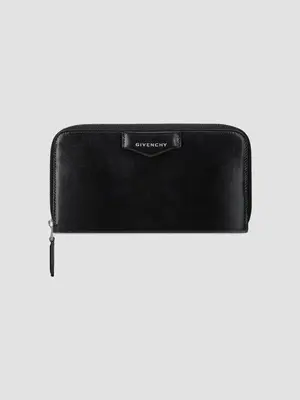 Givenchy Antigona Zipped Wallet In Box Leather