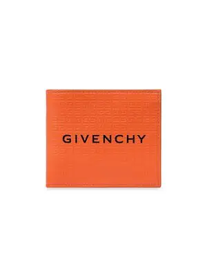 Givenchy Men's Plage Wallet In Micro 4G Leather - Black Green - Bright Orange