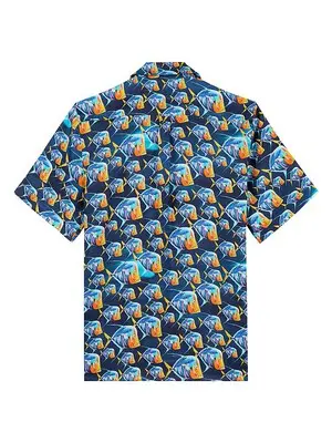 Vilebrequin Piranhas Linen Camp Shirt - Bleu Marine