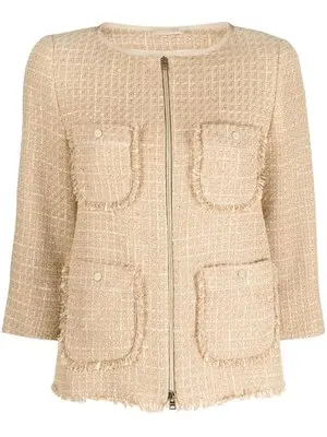 Herno Zip-up Tweed Jacket