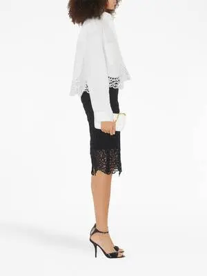 Burberry Macramé-lace Pencil Skirt - Black
