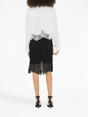 Burberry Macramé-lace Pencil Skirt - Black