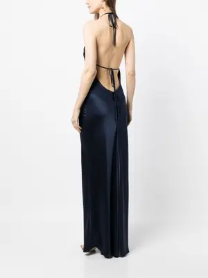 REFORMATION Jeany Satin-finish Silk Dress - Blue