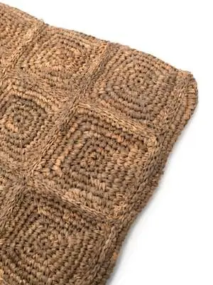 IBELIV Woven Raffia Clutch Bag - Brown