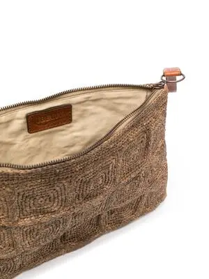 IBELIV Woven Raffia Clutch Bag - Brown