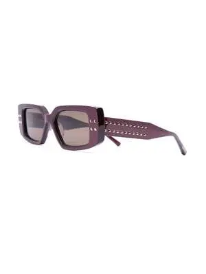 Valentino Garavani Rockstud Rectangle Sunglasses - Red