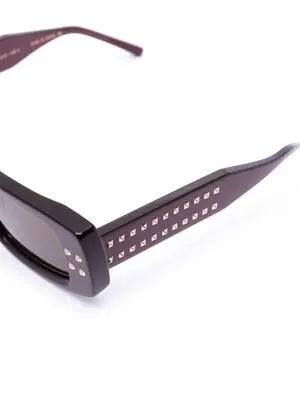 Valentino Garavani Rockstud Rectangle Sunglasses - Red
