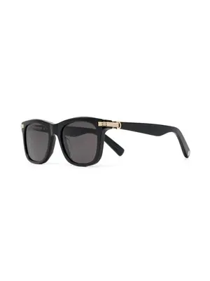 Cartier Gold-detail Square-frame Sunglasses - Black
