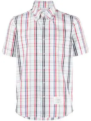 Thom Browne Gingham-check Short-sleeve Shirt