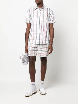 Thom Browne Gingham-check Short-sleeve Shirt