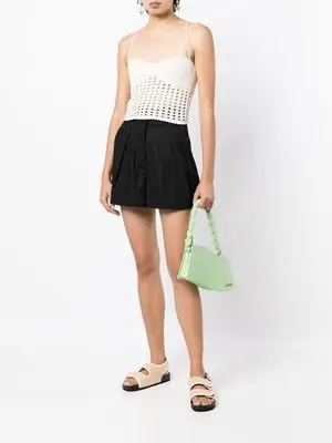 BAMBAH Pleated High-waist Shorts - Black
