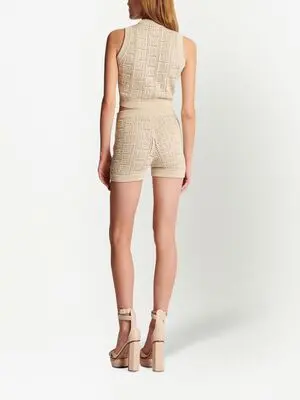 Balmain Monogram Mesh Knitted Shorts