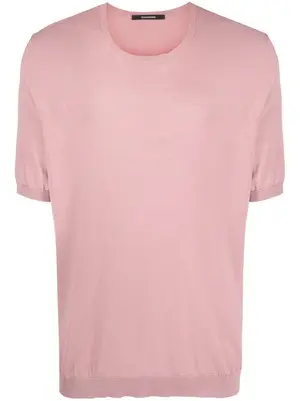 Tagliatore Knitted Silk T-shirt - Pink