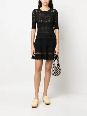 MARANT ETOILE Knitted Cotton Mini Dress