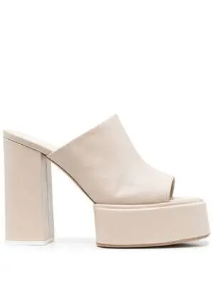 3JUIN Leather Block Heel Sandals