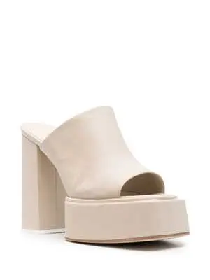 3JUIN Leather Block Heel Sandals