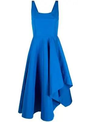 Alexander McQueen Asymmetric Draped Midi Dress
