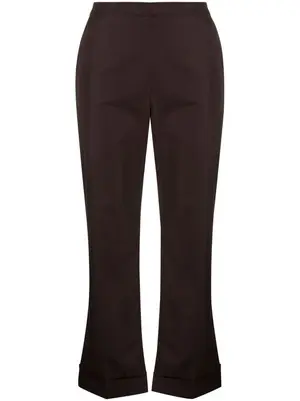 Aspesi Bootcut Cropped Trousers - Brown