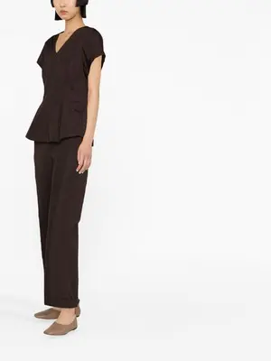 Aspesi Bootcut Cropped Trousers - Brown