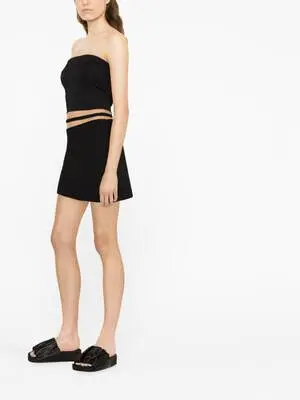 ANDREĀDAMO Cut-out Belted Mini Skirt - Black
